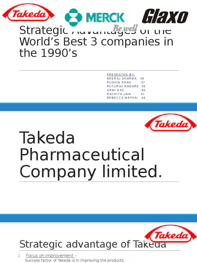 Marketing Strategy of Takeda | PDF | Glaxo Smith Kline | Research And ...