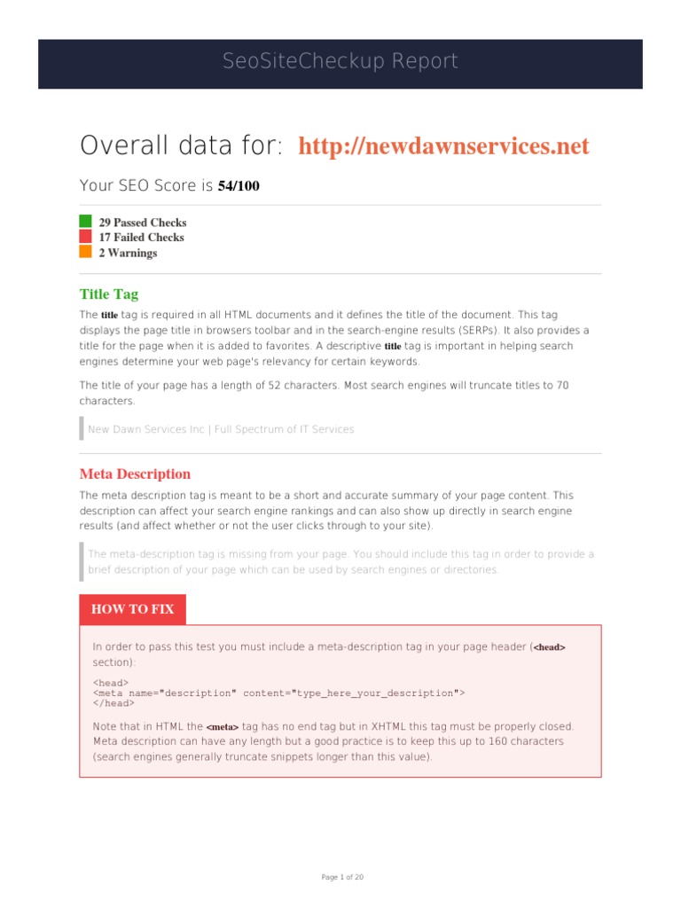 Seositecheckup Analysis Report 2015 09 25 09 37 15 PDF | PDF | Search ...