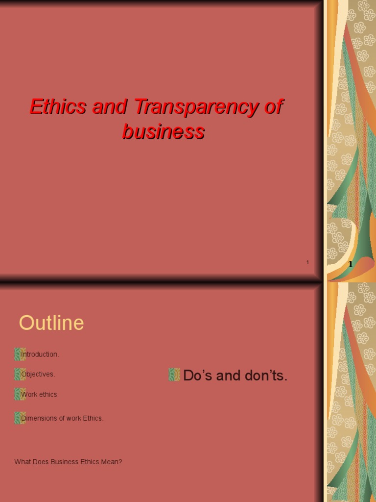 Ethics and Transparency-Csr | PDF | Corporate Social Responsibility ...