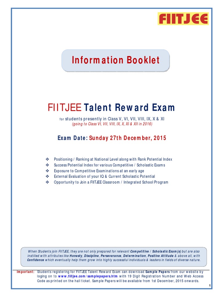 FIITJEE Info Booklet PDF | PDF | Debit Card | Whats App