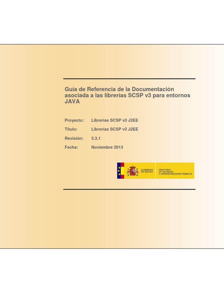Guia de Referencia de La Documentacion de Las Librerias Java SCSPv3.3.1 ...