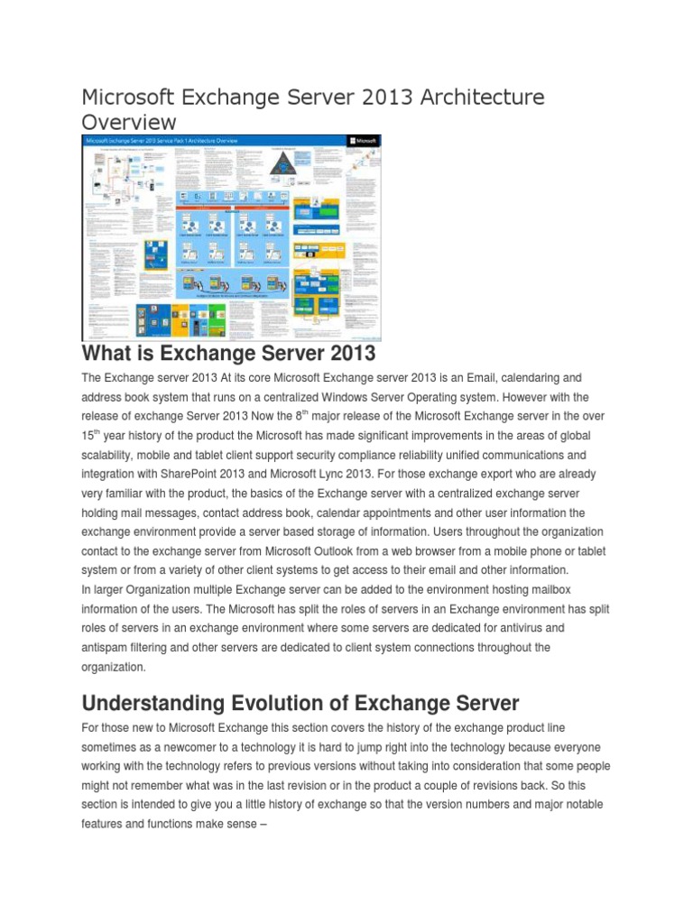 Exchange Server Evolution | PDF | Microsoft Exchange Server | Microsoft ...