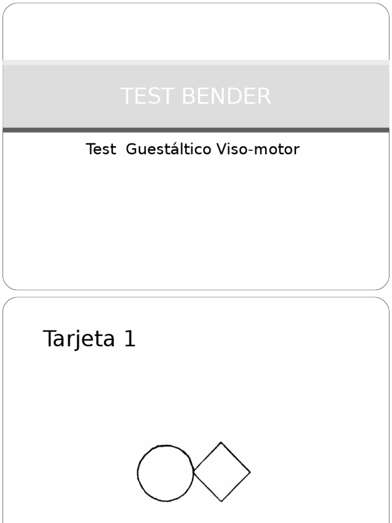 Tarjetas Test Bender