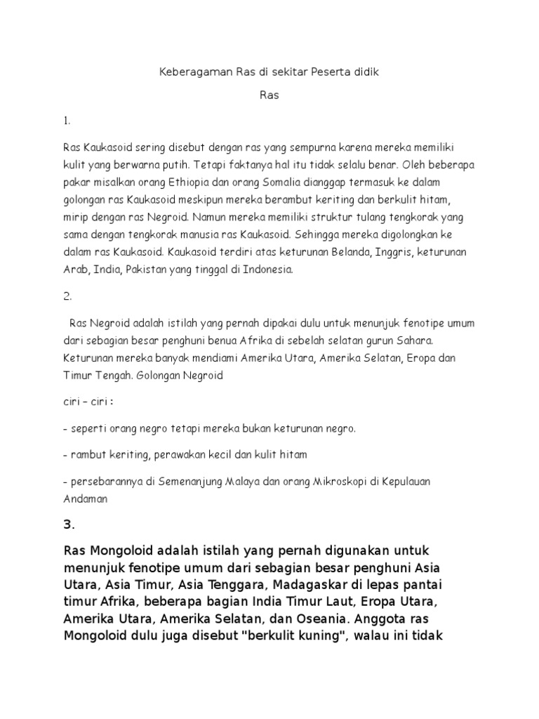 Keberagaman Ras di Sekolah | PDF