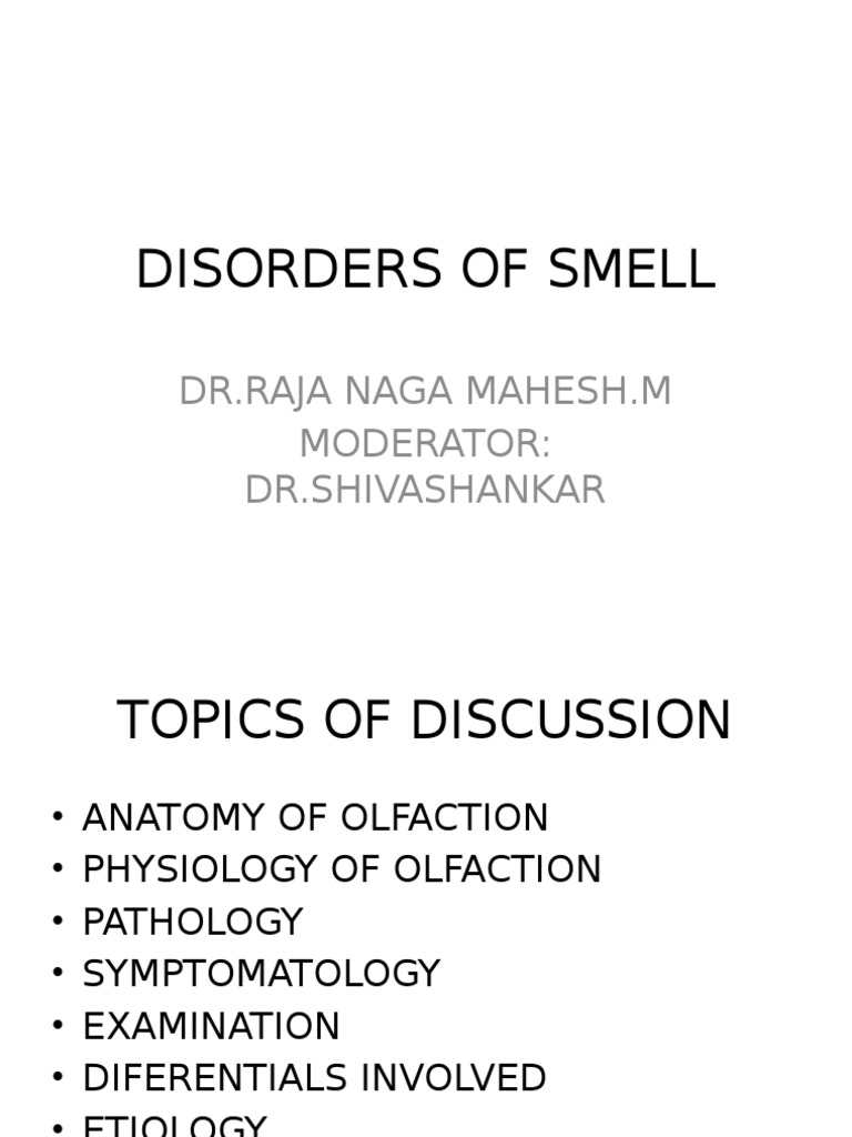 Disorders of Smell | PDF | Olfactory System | Olfaction
