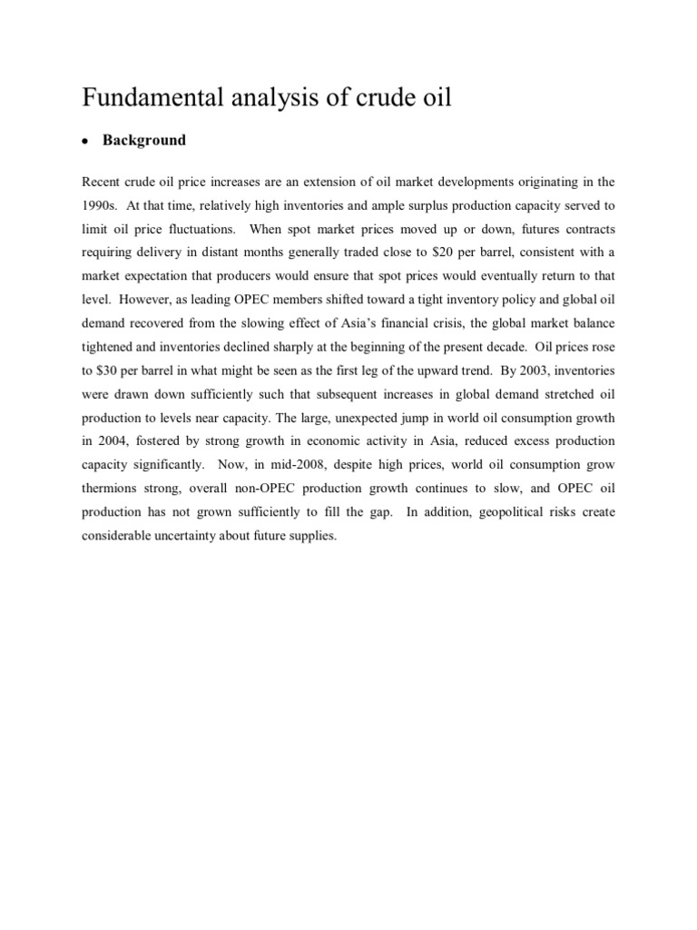 Fundamental Analysis of Crude Oil | PDF | Peak Oil | Opec
