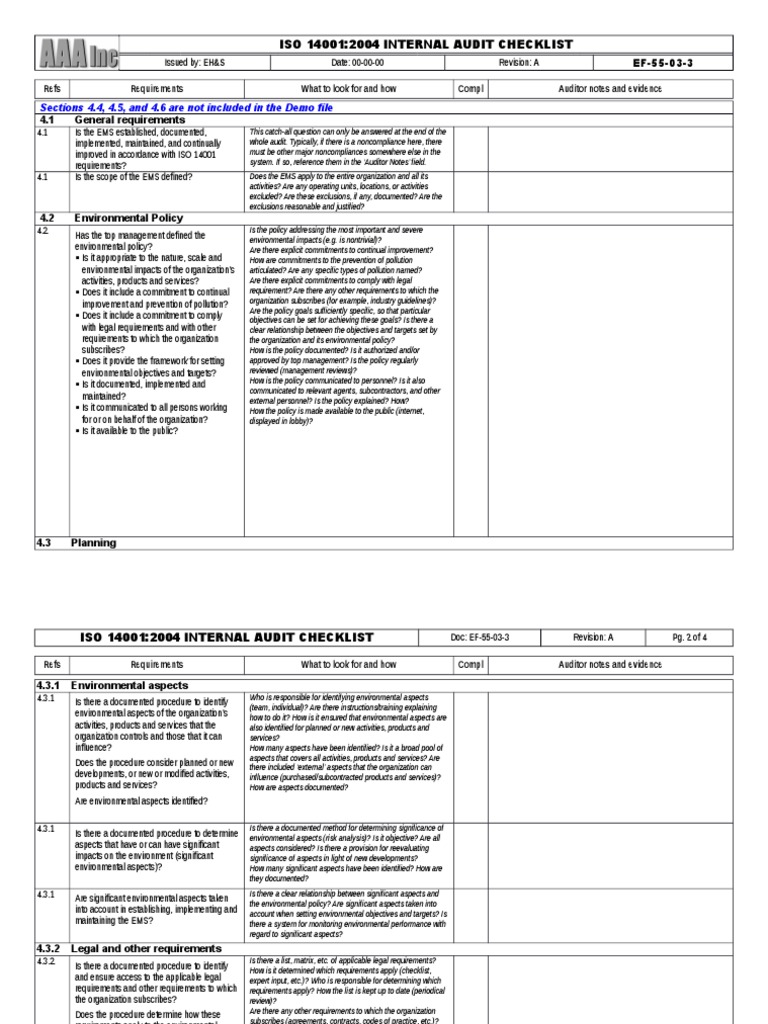 Iso 4001 | PDF | Internal Audit | Environmental Policy