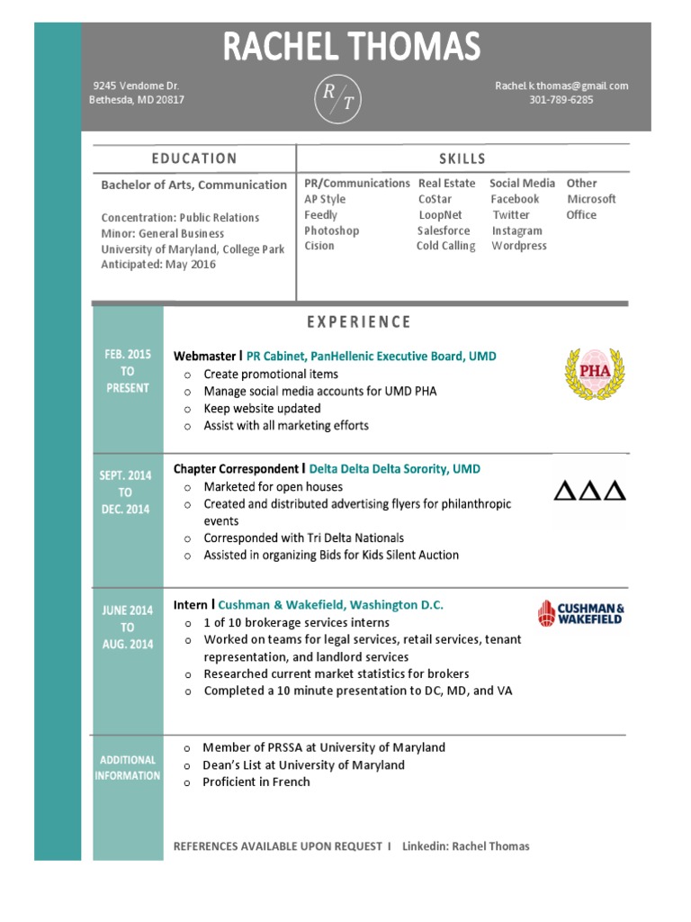 Rachel Thomas - PR & Communications Resume | PDF | Computers