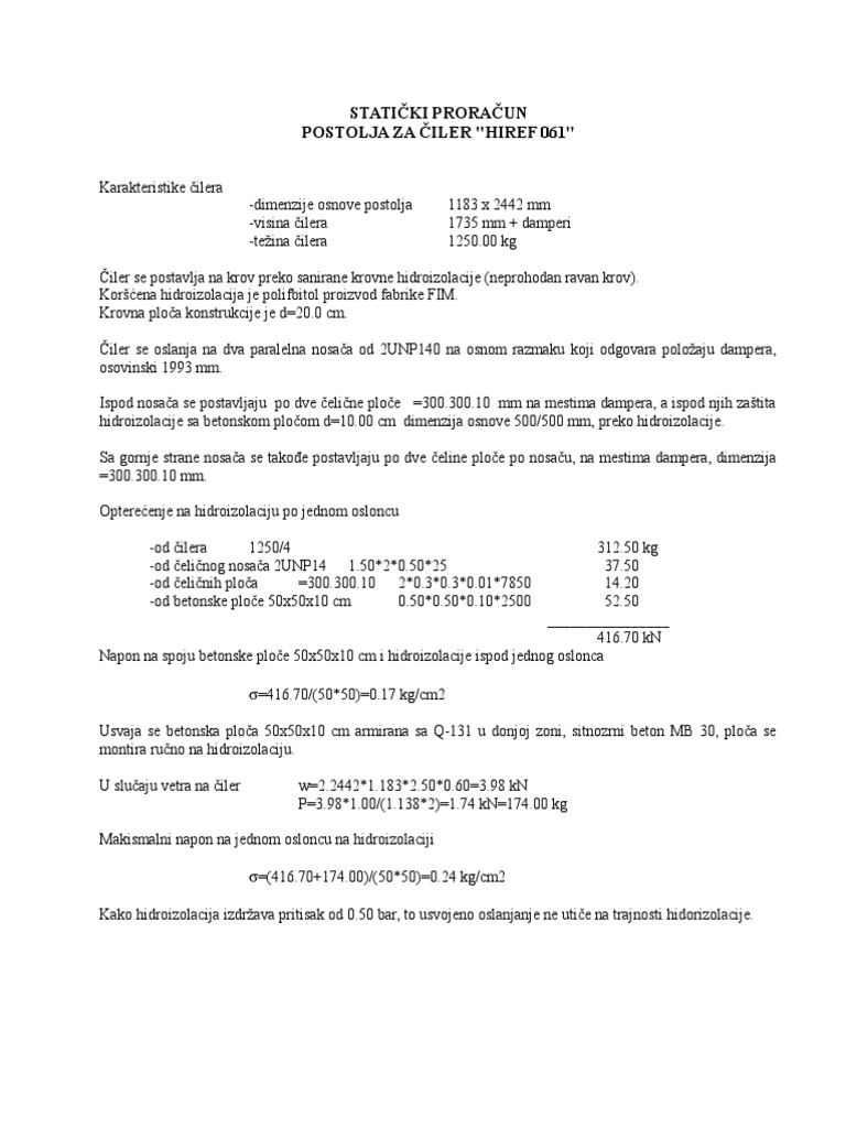 Statički Proračun I Predmer | PDF
