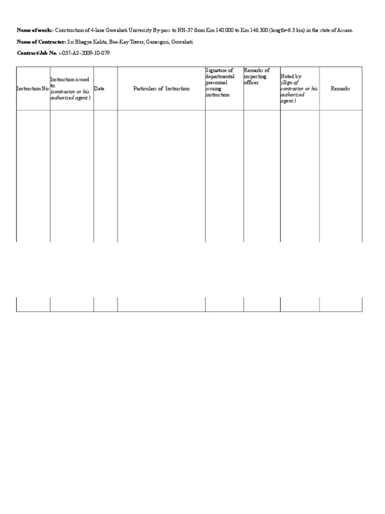 Site Order Book | PDF