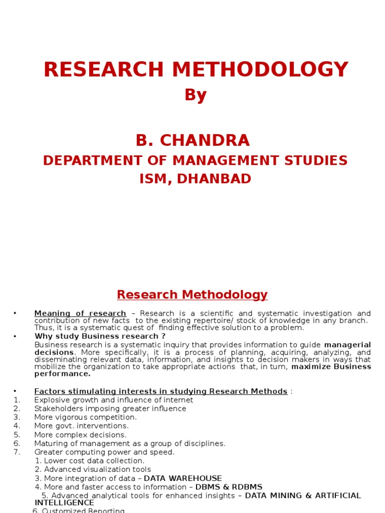 Research Methodology For ISM | PDF | Sampling (Statistics) | Experiment