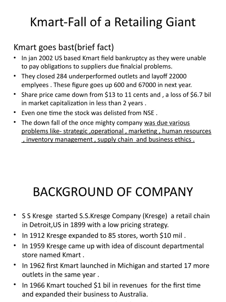 Kmart-Fall of A Retailing Giant | PDF | Kmart | Retail