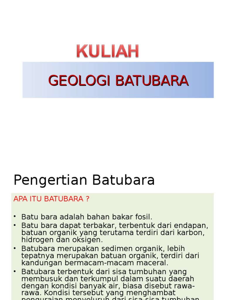 Geologi Batubara | PDF