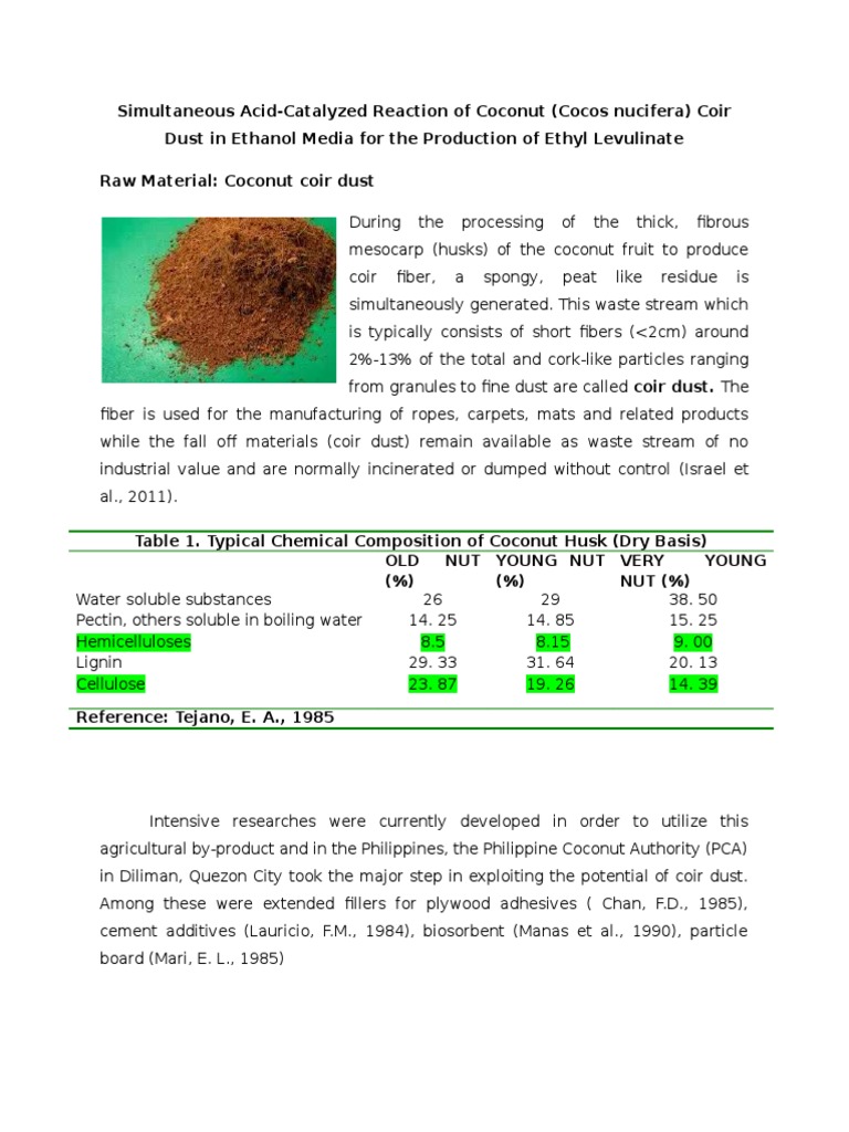 Coconut Proposal | PDF | Coconut | Lignin