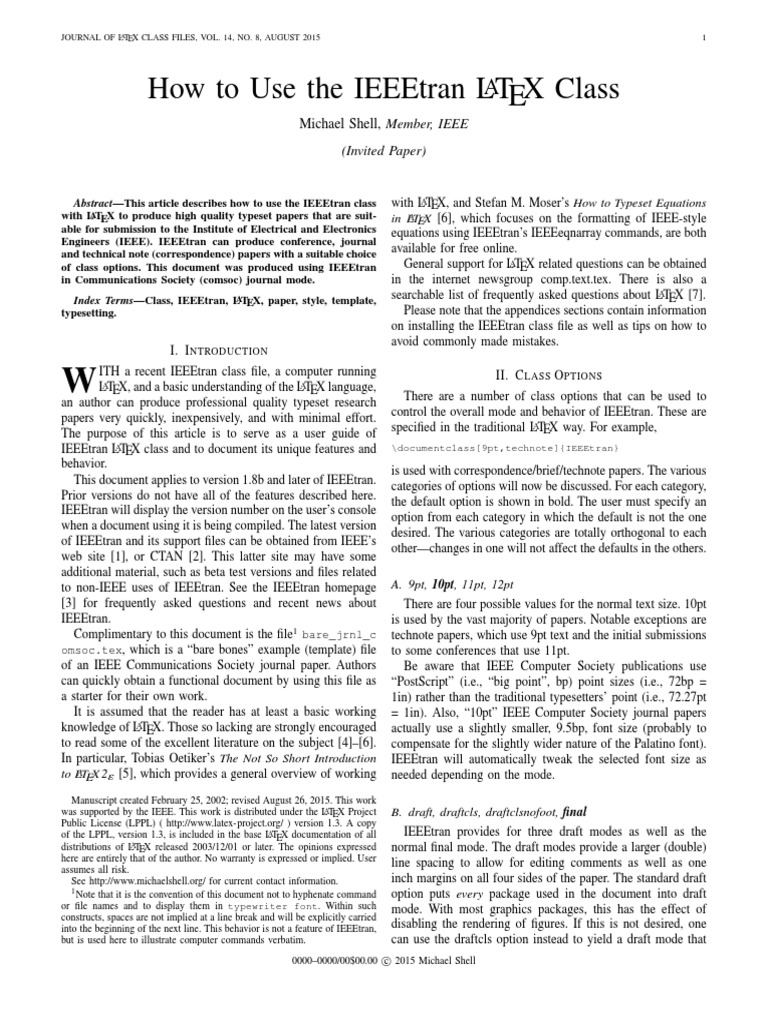 Ieeetran Howto | PDF | Te X | Portable Document Format