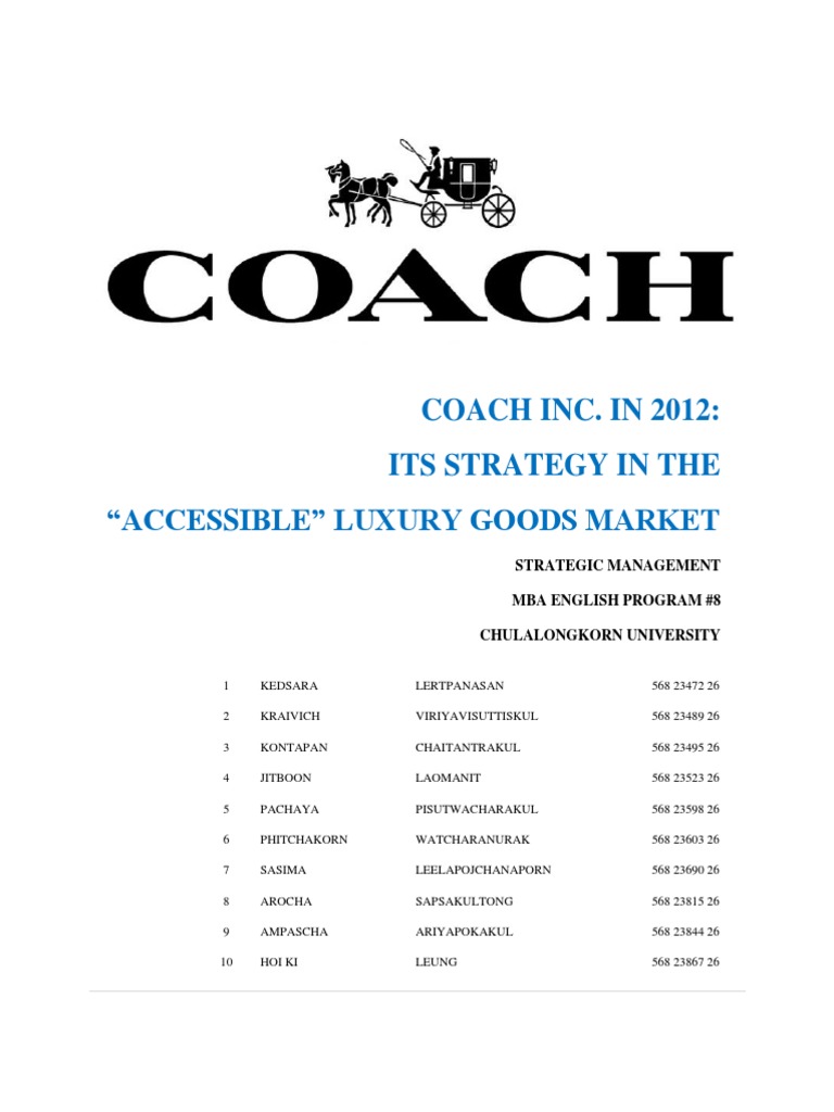 Coach Case | PDF | Retail | Brand