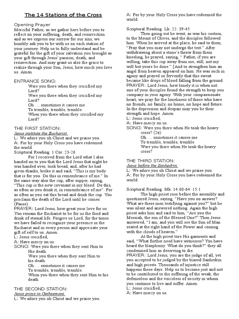 The 14 Stations of The Cross | PDF | Crucifixion | Jesus