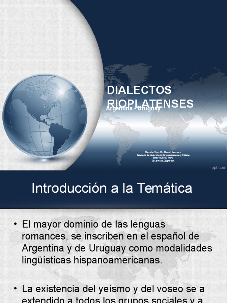 Disertación Dialecto Rioplatense | PDF | Lengua española | Argentina