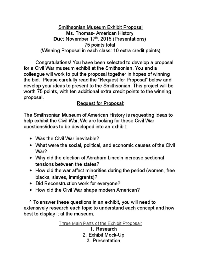 Smithsonian Museum Exhibit Proposal | PDF | History Of The United ...