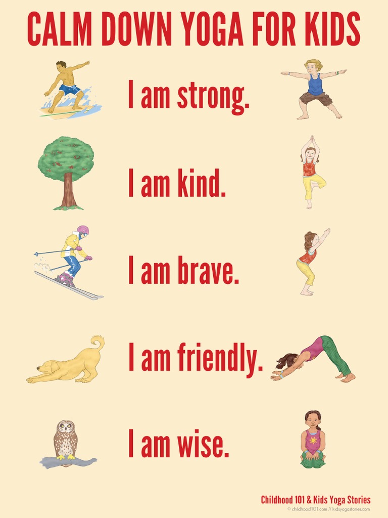 Calm Down Yoga For Kids Poster | PDF