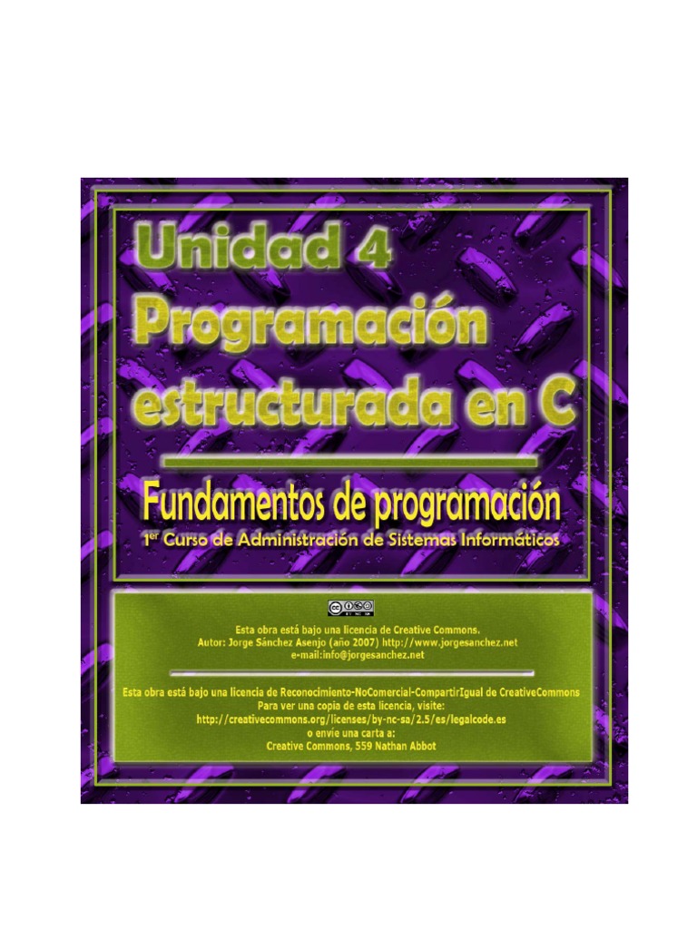Unidad 4: Programación Estructurada en C | PDF | Lenguaje de programación | Programa de computadora