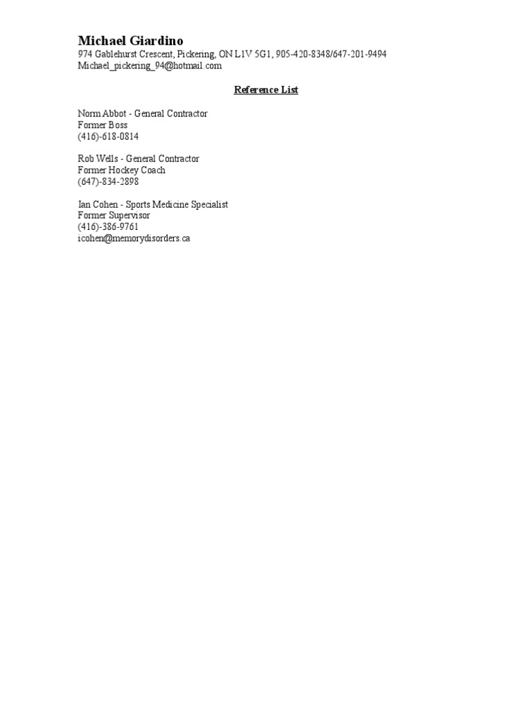 Reference List | PDF