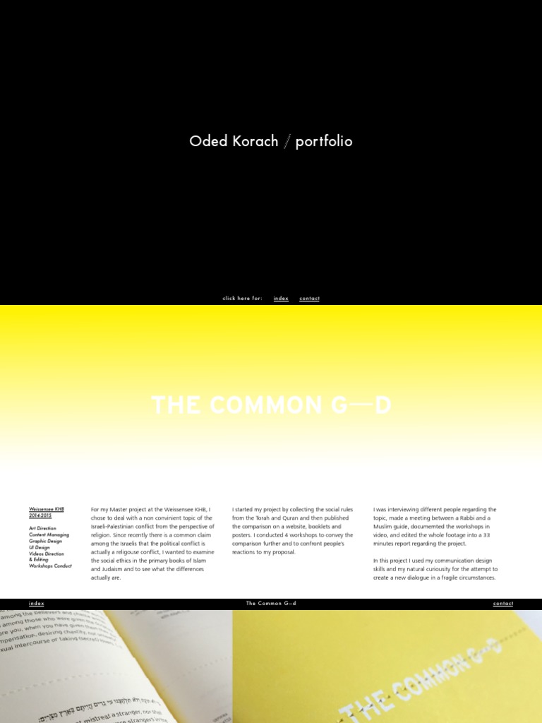 Oded Korach - Portfolio 2015 | PDF | Jews And Judaism | Religion And Belief