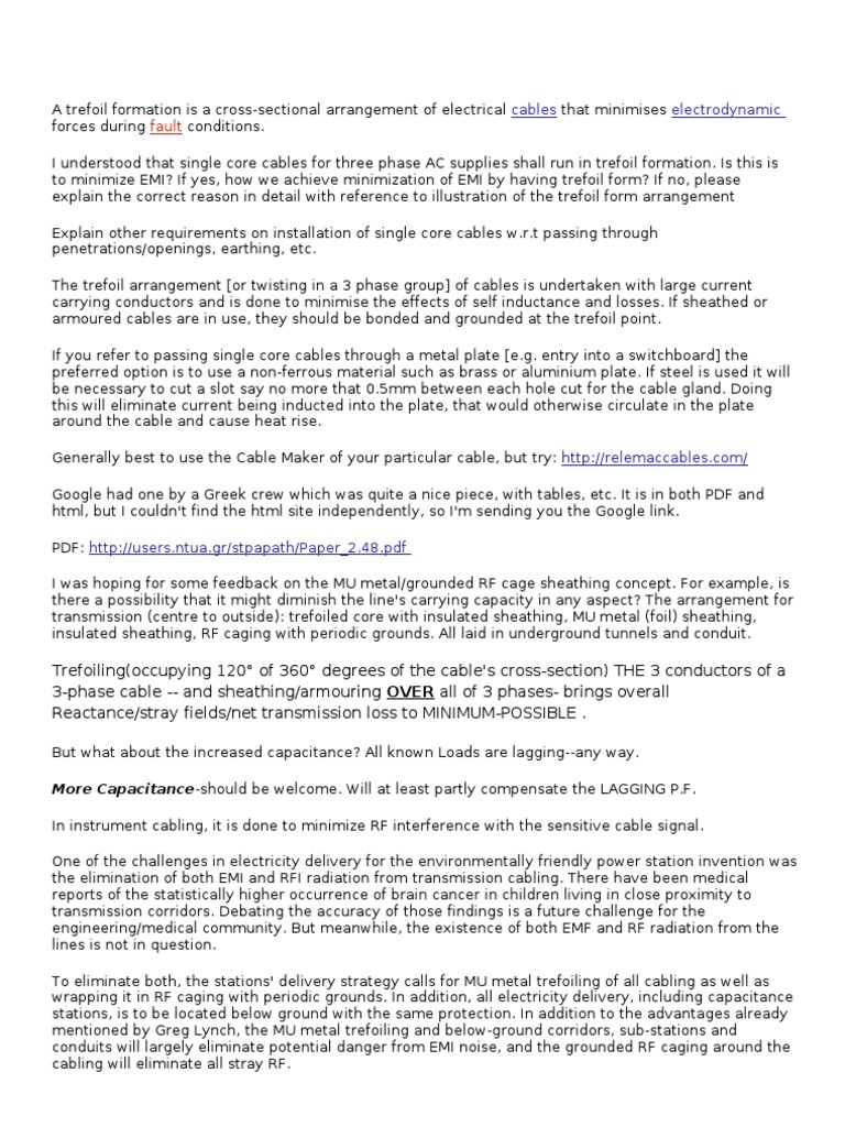 Trefoil Formation Related Issues | PDF | Electromagnetic Interference ...
