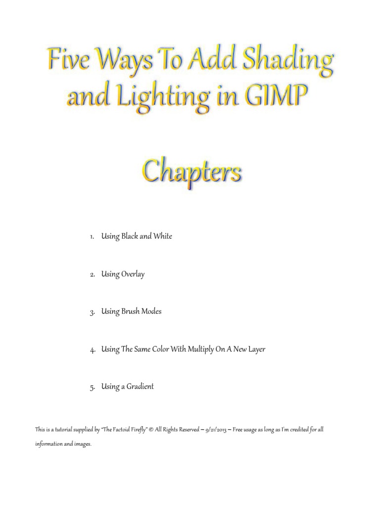 5 Ways To Add Shading and Lighting in GIMP | PDF | Color | Shadow