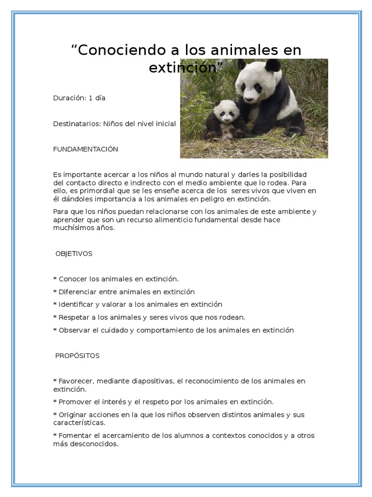 Proyecto de Animales | PDF
