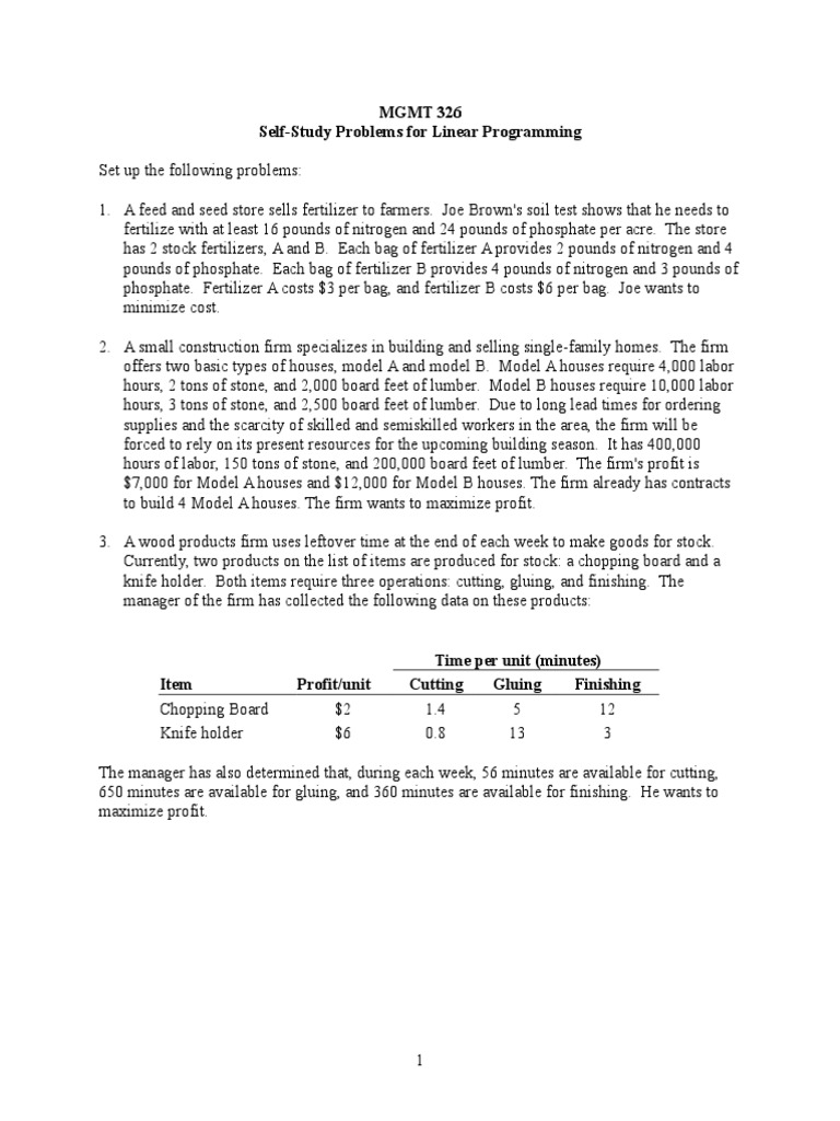 LP Study F06 | PDF | Fertilizer | Business