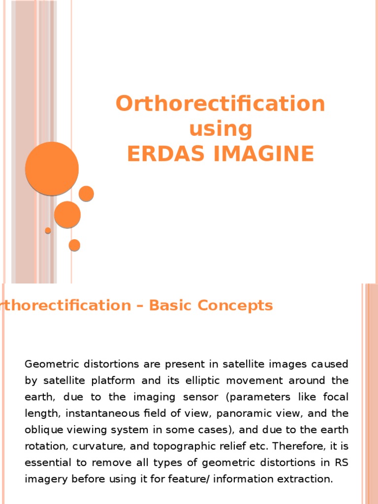 Orthorectification Using Erdas Imagine | Topography | Optics