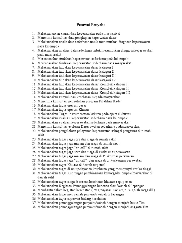 Contoh Tupoksi Perawat Penyelia | PDF | Kesehatan Holistik | Sains & Matematika