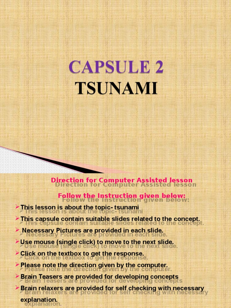 Ict Enabled Lesson Plan - Tsunami Prepared by Reena | PDF | Tsunami ...