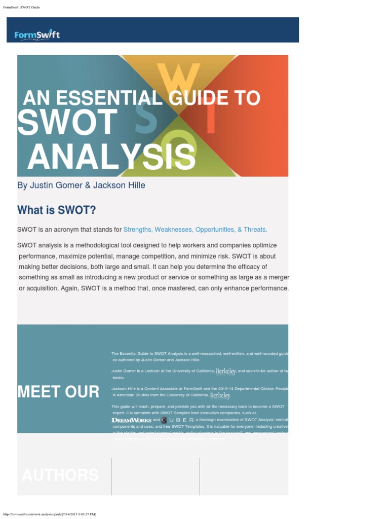 An Essential Guide To SWOT Analysis | PDF | Swot Analysis | Competition