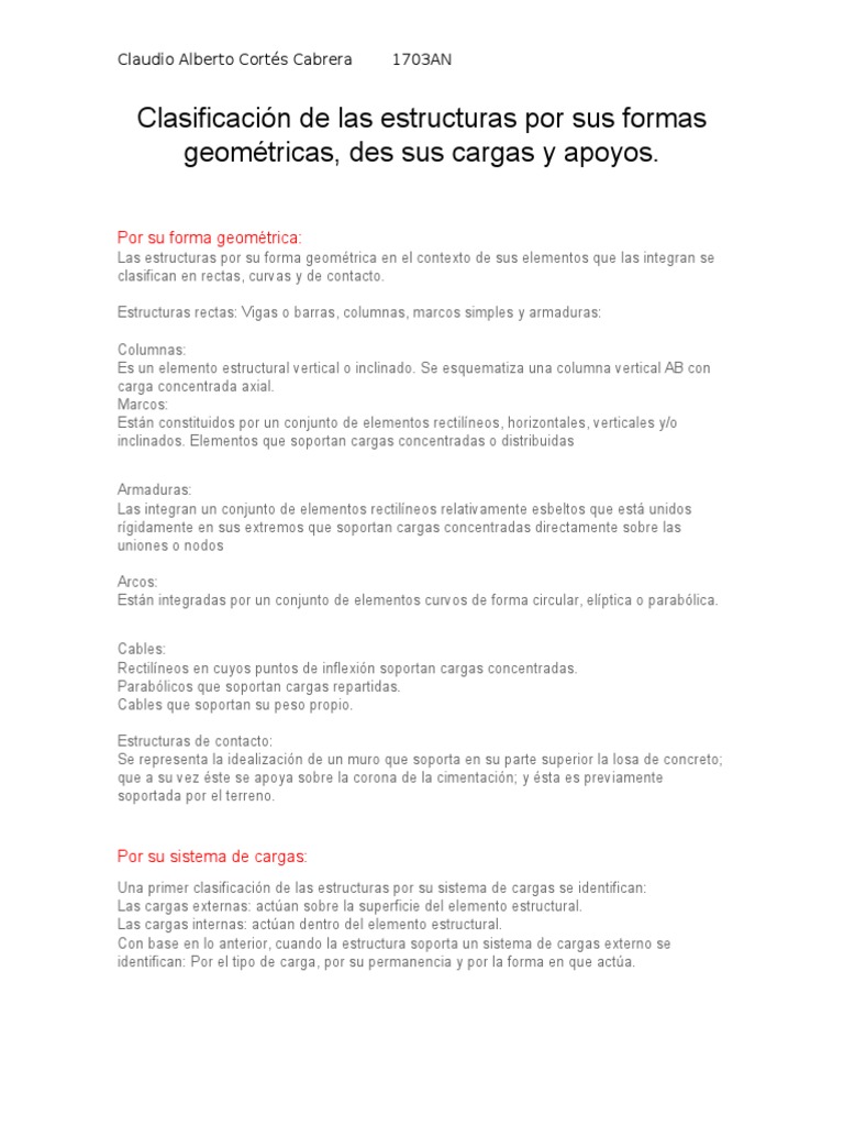 Clasificación de Las Estructuras Por Sus Formas Geométricas | PDF ...