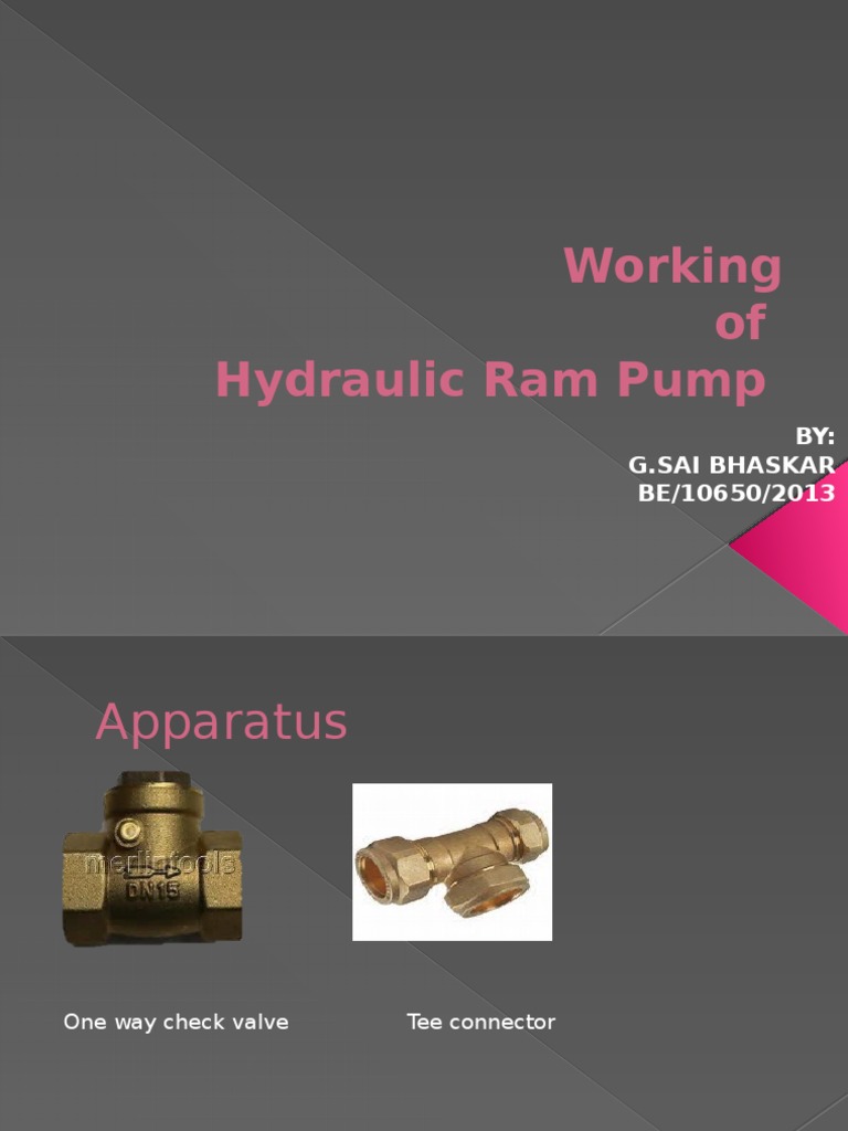 Hydraulic Ram Pump Working Explained | PDF