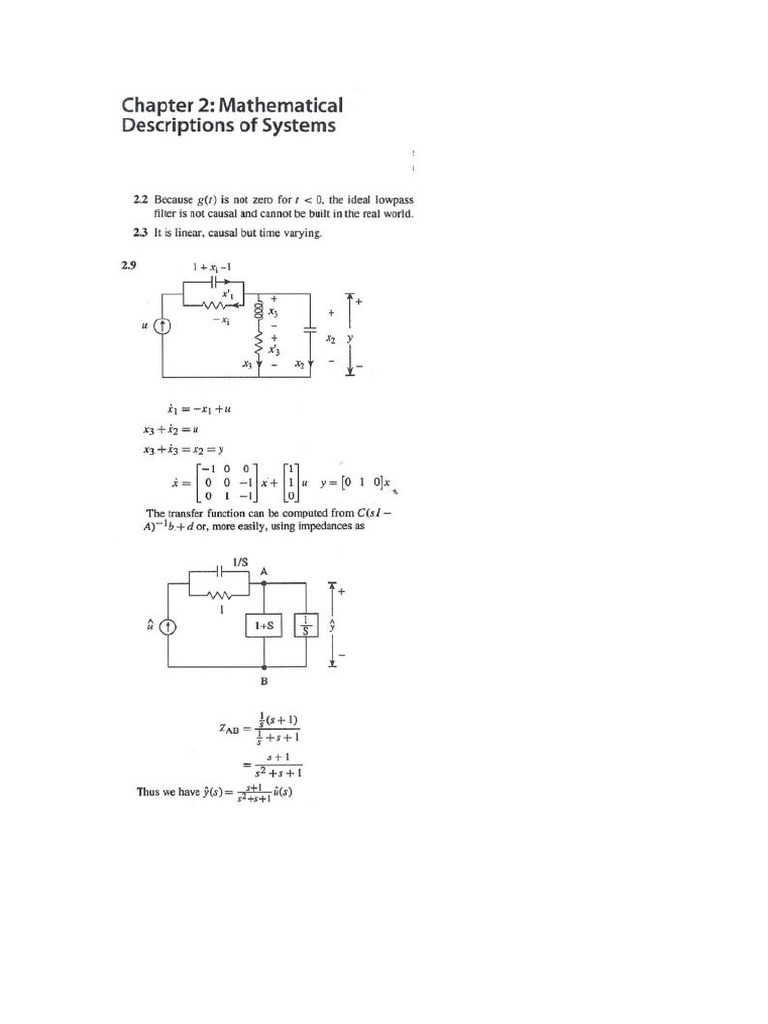 Linear System Theory and Design Ch2 Solution | PDF | Mathematical Analysis | Equations
