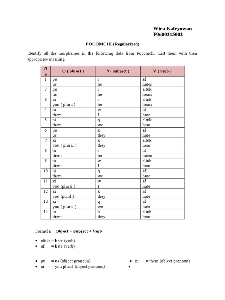 POCOMCHI | PDF | Grammatical Number | Object (Grammar)