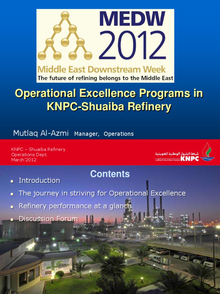 Operational Excellence at Shuaiba Refinery | PDF | Technology & Engineering