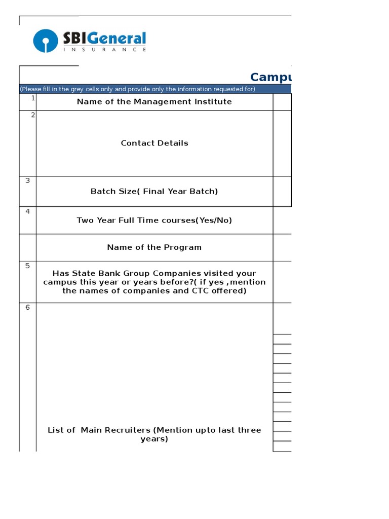 Campus Placement Information Sheet 100211 | PDF | Teaching Methods ...