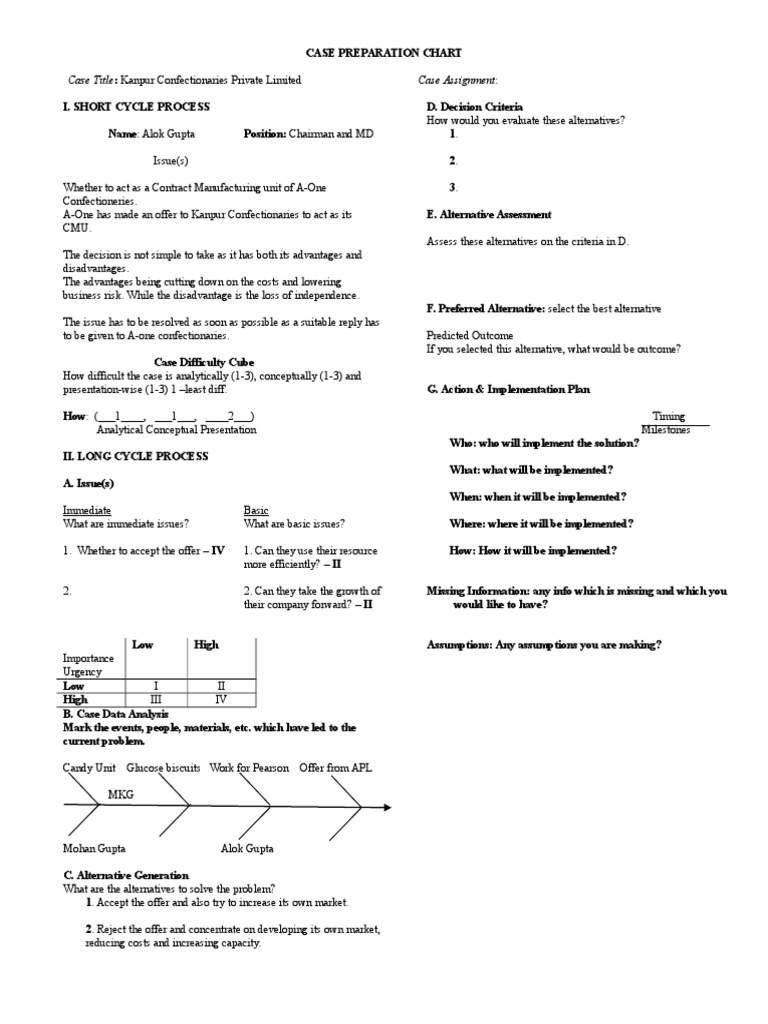 Case Preparation Chart-Explanation | PDF
