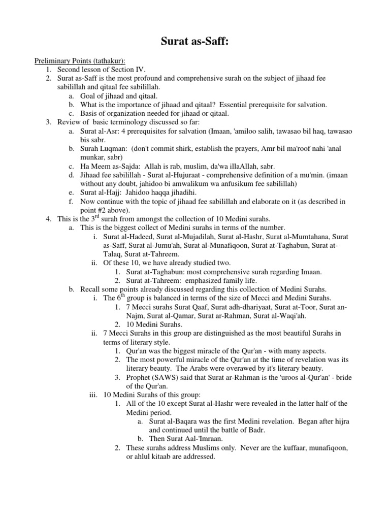 4b - Surat As-Saff | PDF | Prophets And Messengers In Islam | Surah