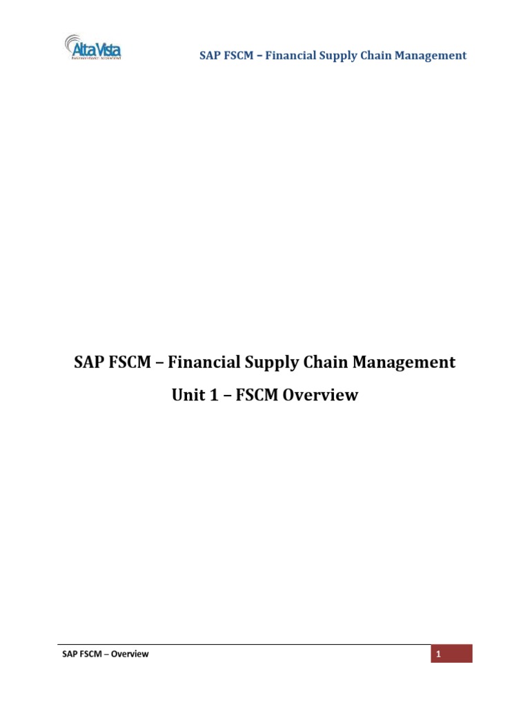 Sap FSCM Overview Sample Material | PDF | Invoice | Supply Chain Management