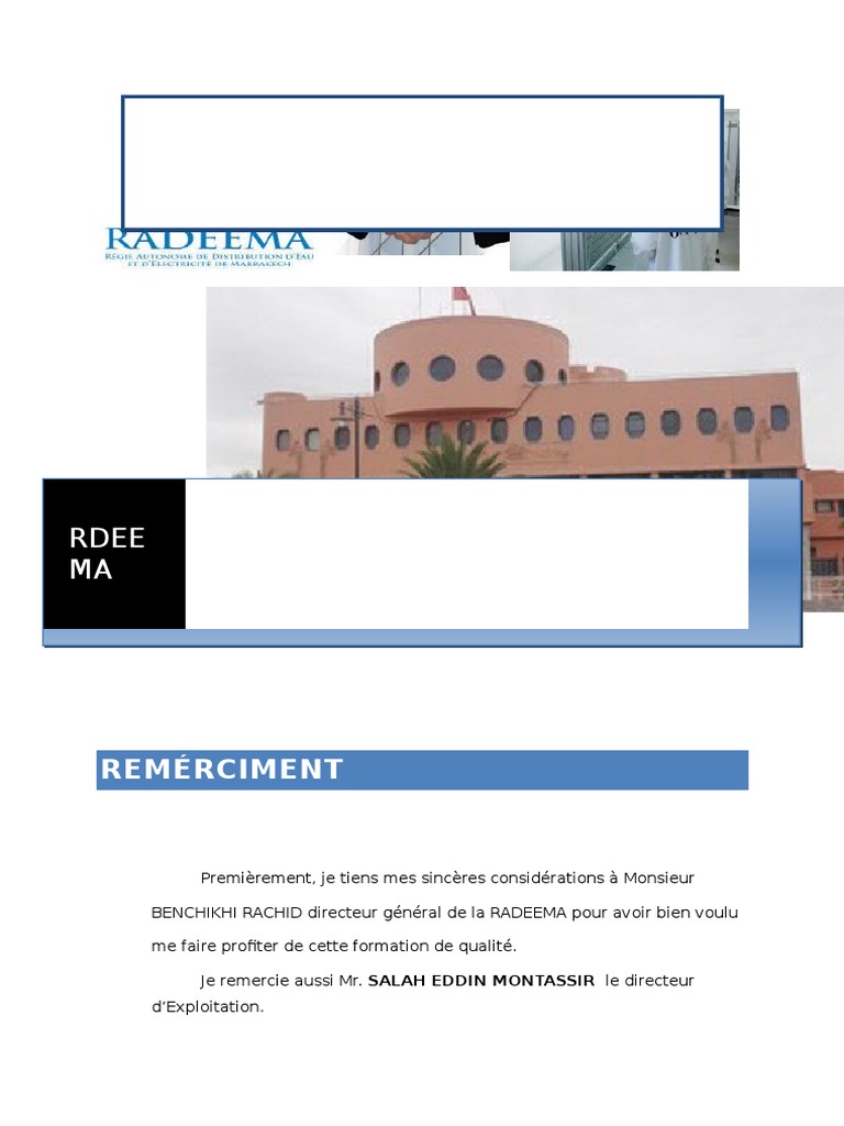 Rapport de Stage RADEEMA | PDF | Réseau électrique | Électricité