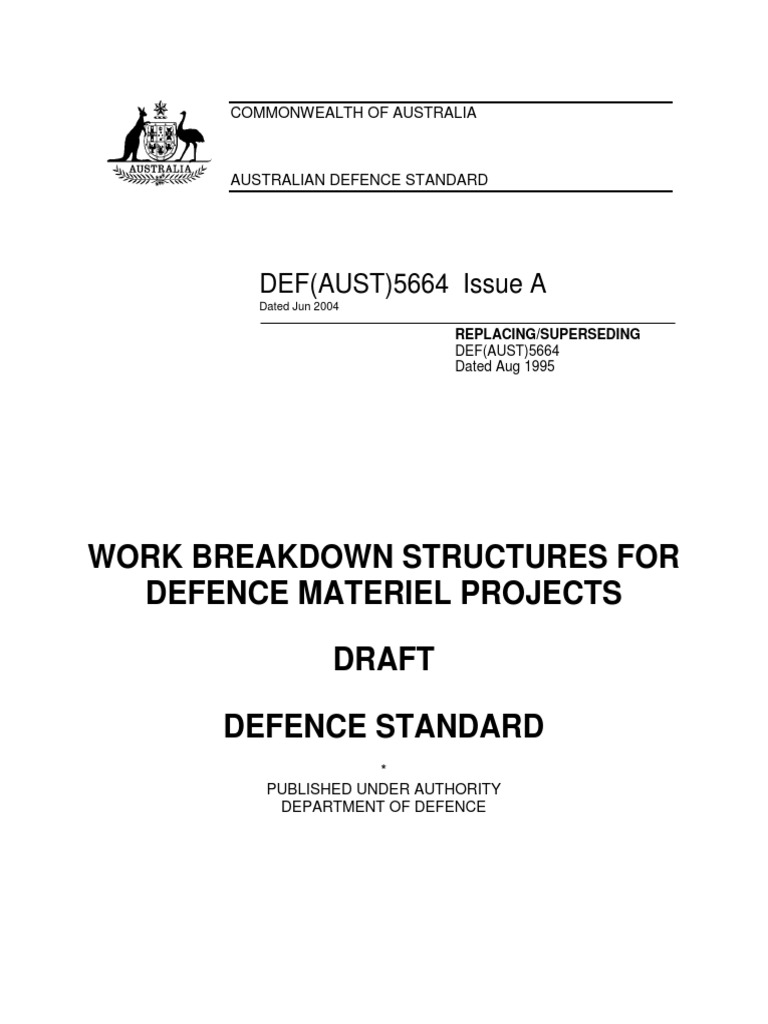 Draft Def Aust 5664 Wbs 1 | PDF | Project Management | Production And ...