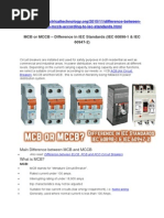 MCB, MCCB, Elcb | PDF | Fuse (Electrical) | Electric Power