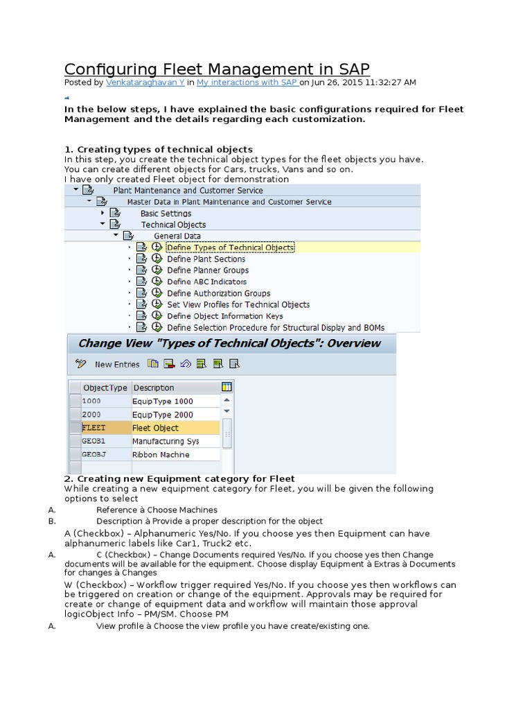 Configuring Fleet Management in SAP | PDF | Fuel Economy In Automobiles ...