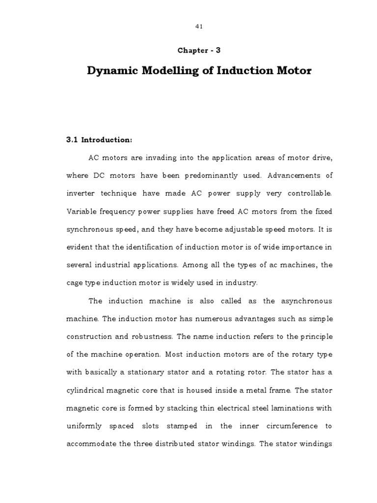 Dynamic Modelling of Induction Motor | PDF | Electromagnetic Induction ...