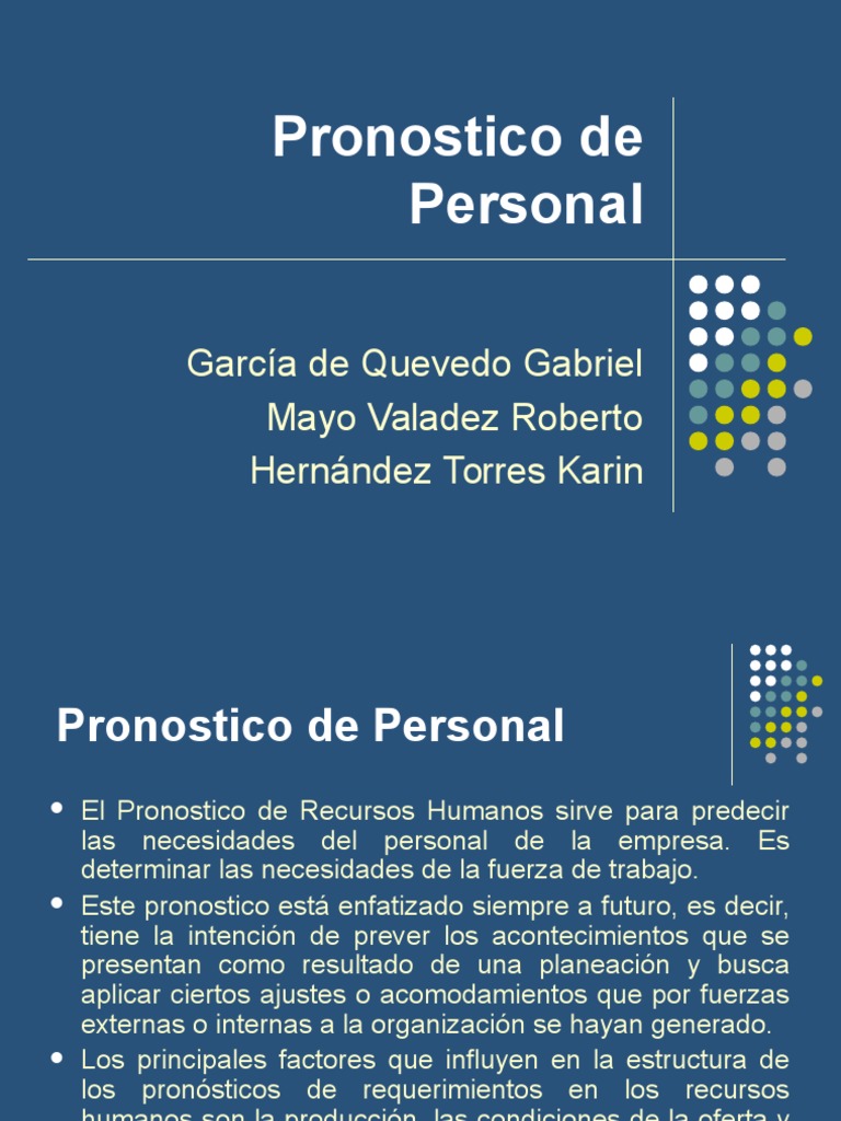 Pronostico de Personal | PDF | Gestión de recursos humanos | Enseñanza de matemática